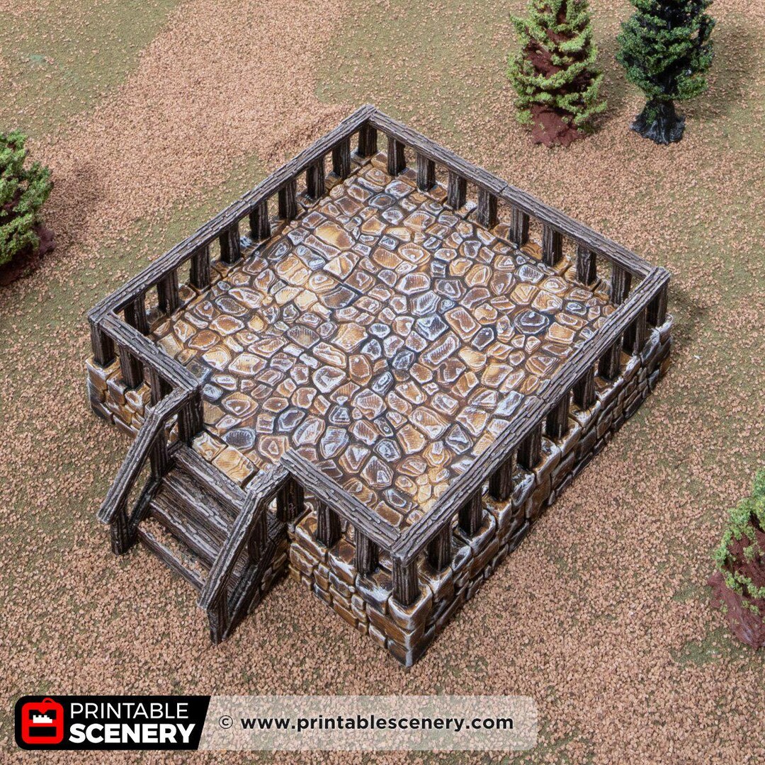 Dnd Town Square Cobblestone Platform Medieval Village RPG Pathfinder D ...