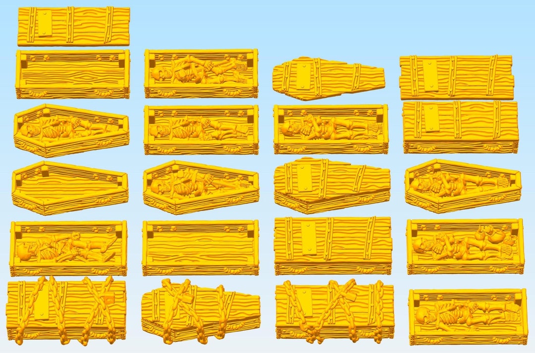 Dnd Ghoulberg Cemetery Coffin Set With Open Lids Graves Cursed City ...