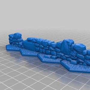 Dnd Flat Modular Walls- Hex Tiles Custom Game 28mm Tabletop Scatter ...