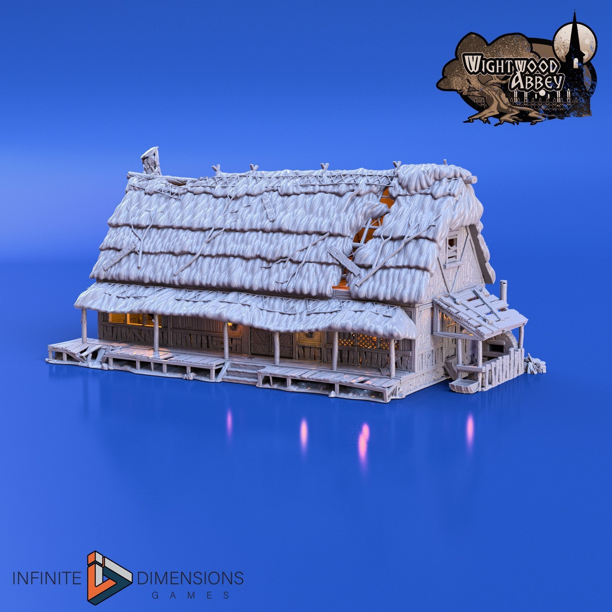 Dnd Medieval Thatched Longhouse Lodge Tabletop Scatter Terrain ...