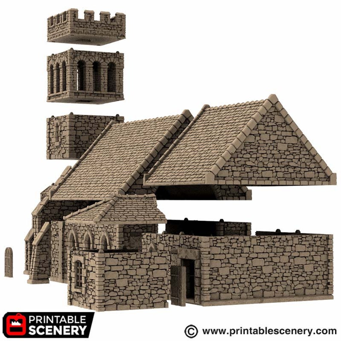 Dnd Norman Stone Church Medieval Chapel Country and King Castle Village ...