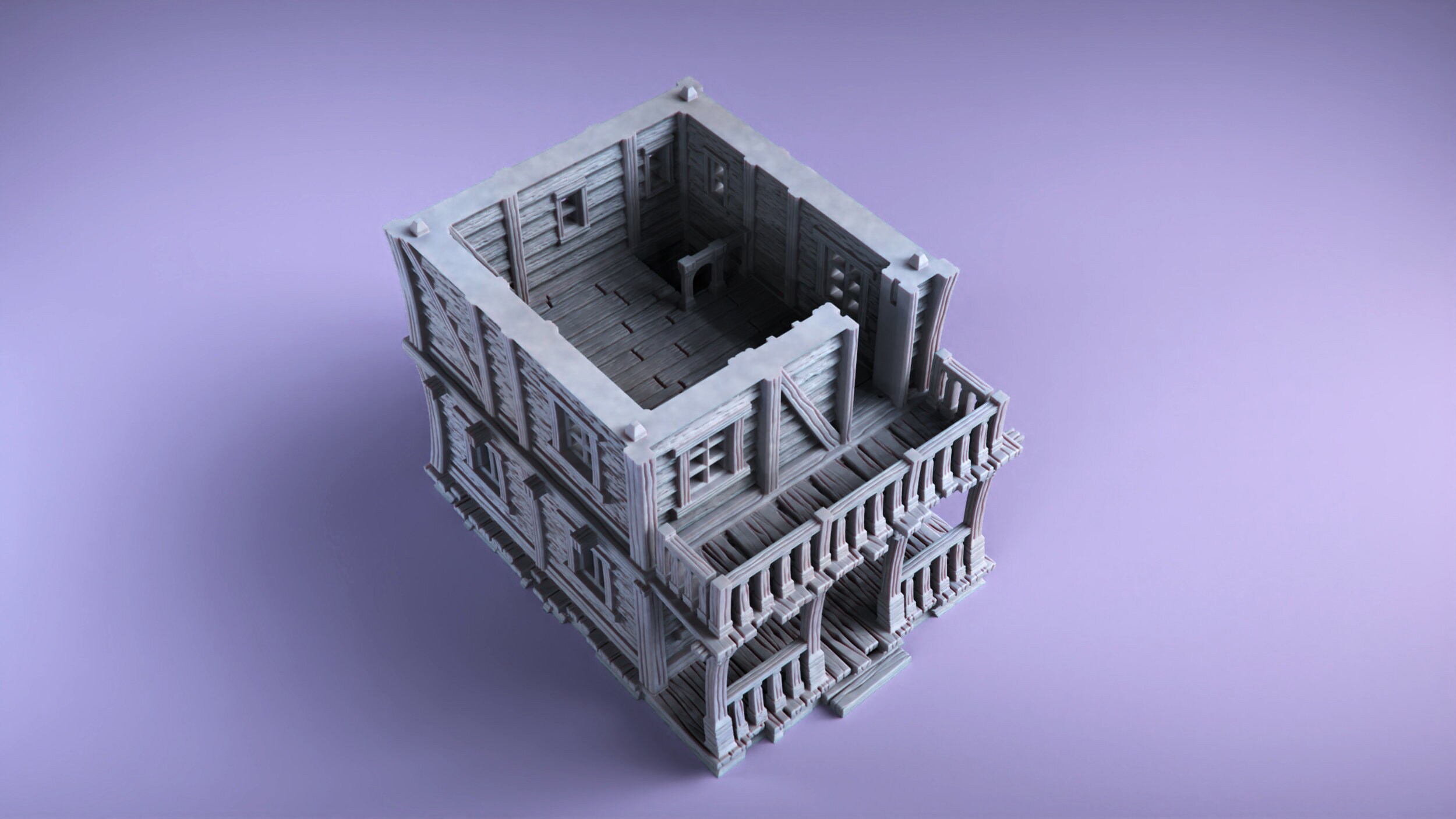 Dnd Belle's Bathhouse Bath House Western Town Railway Terrain Wargaming ...