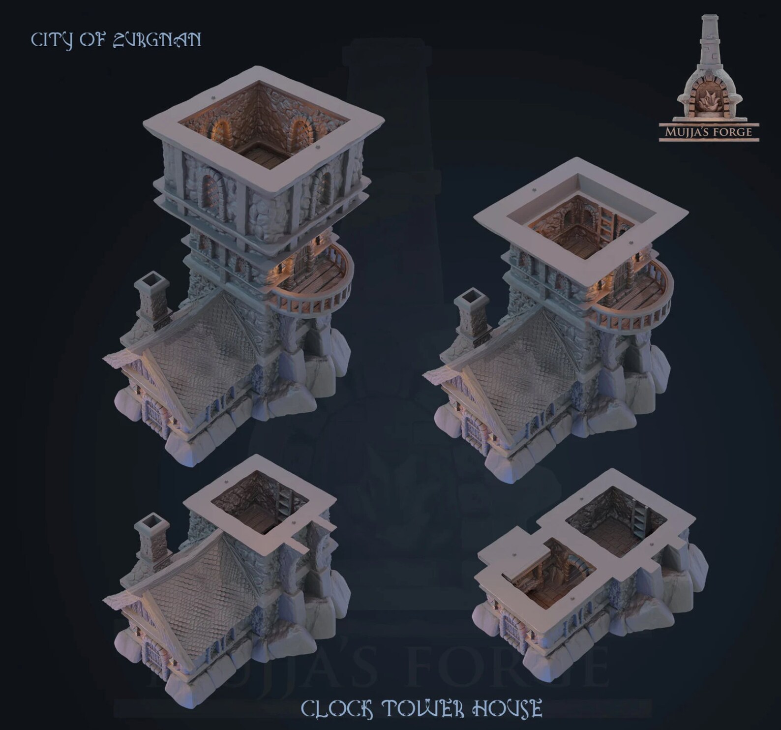 Dnd Clock Tower House Medieval Village 28mm Tabletop - Etsy