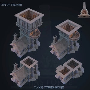 Dnd Clock Tower House Medieval Village - 28mm Tabletop Miniature ...