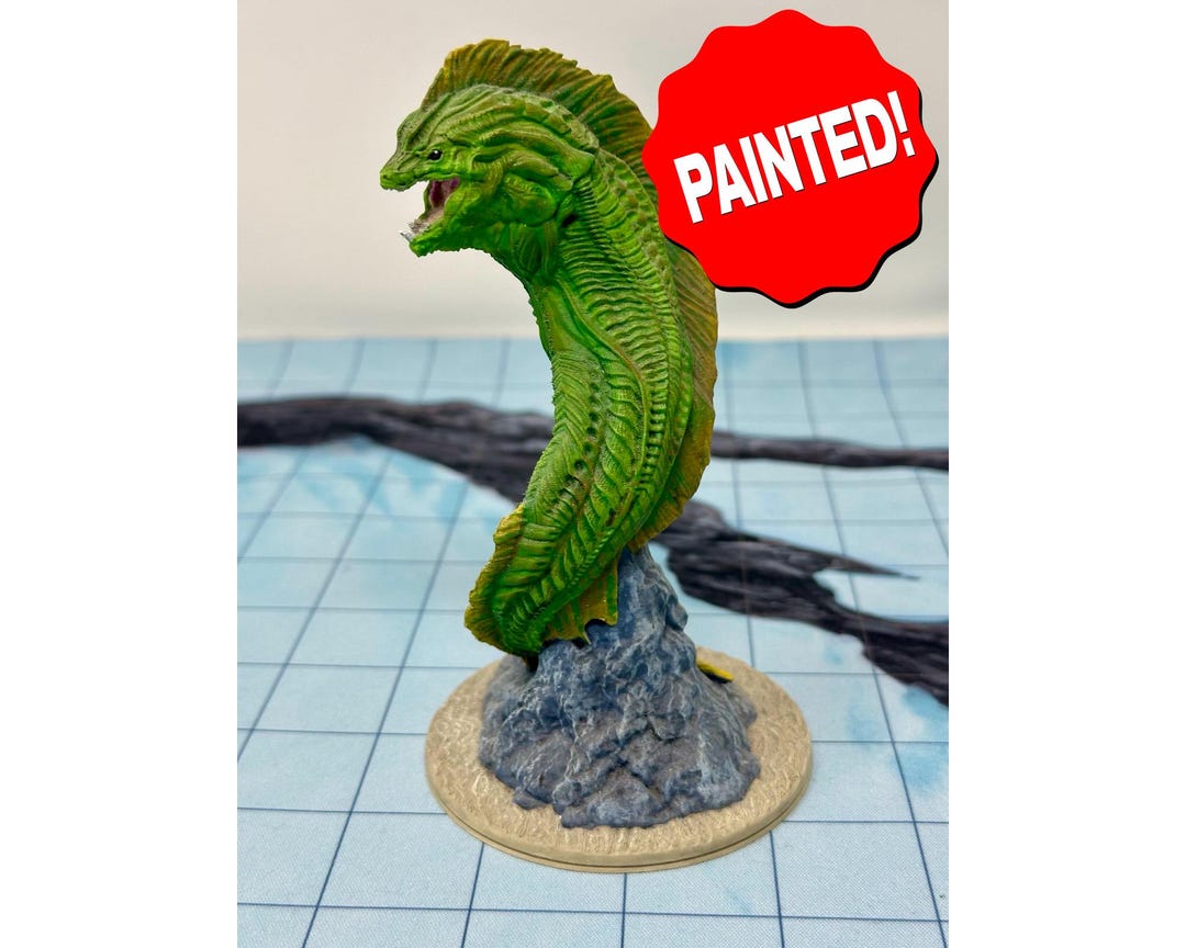 PAINTED Dnd Giant Eel Wyrm Sea Serpent Electric Eel Underwater Creature ...