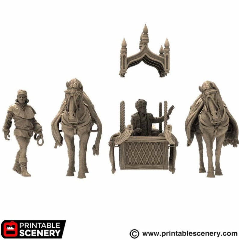 Dnd RESIN Two Horse Litter Nobleman Carriage From King and - Etsy