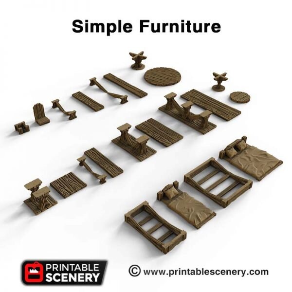 Dnd Furniture Set for Village Tavern Home Tabletop Scatter Terrain RPG ...