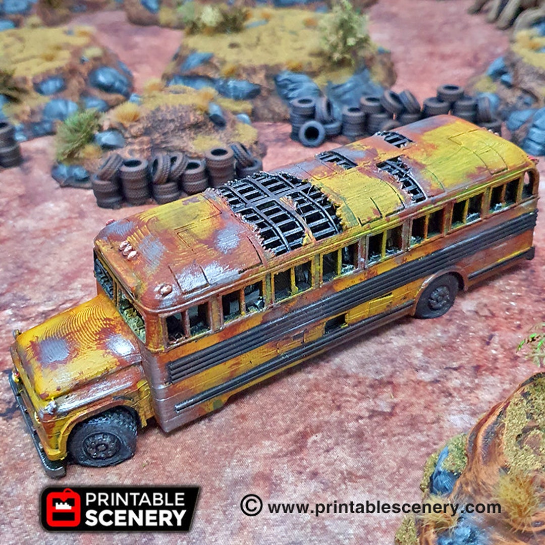 Dnd Abandoned Bus Urban Wasteland Apocalypse Junkyard Printable Scenery ...
