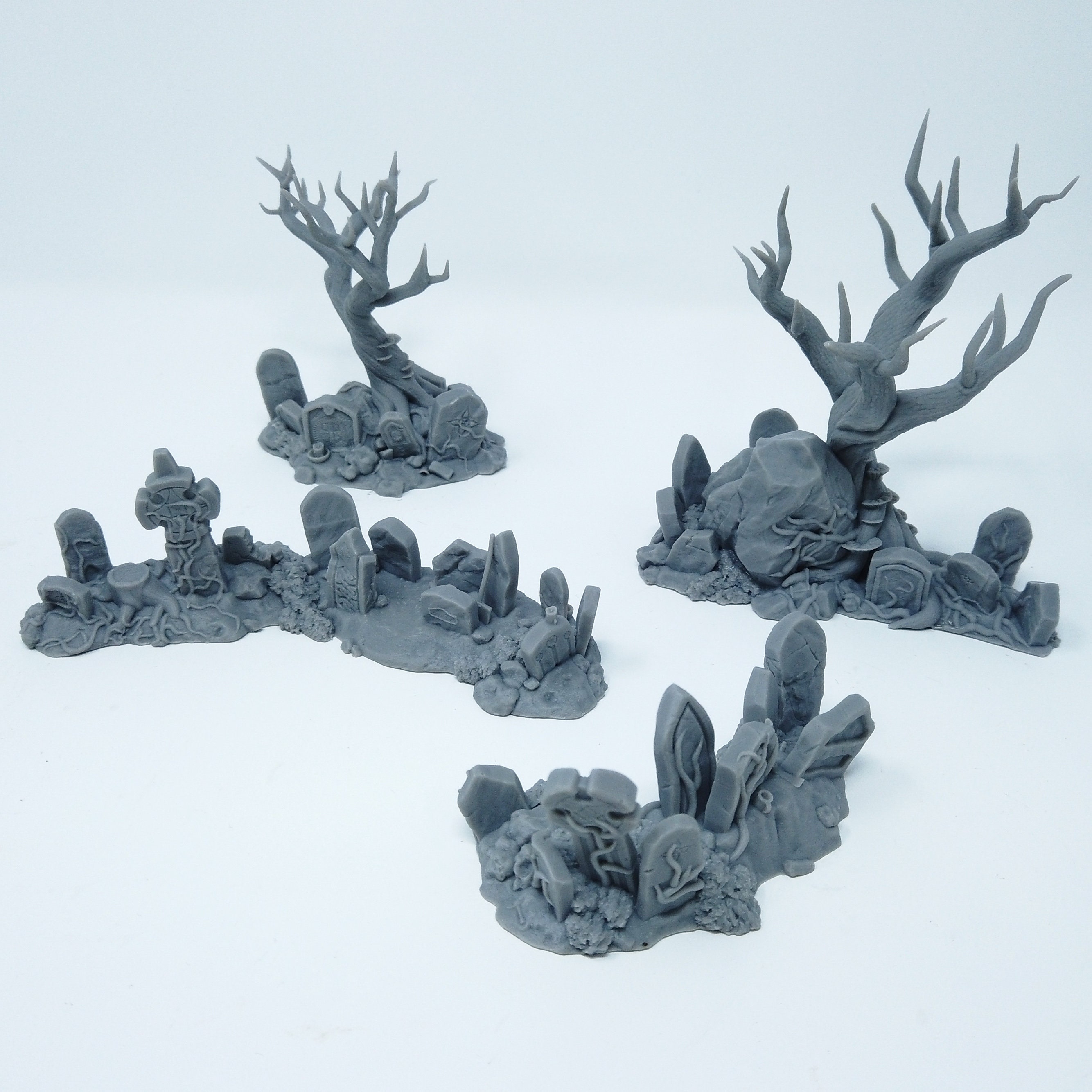 Dnd Graveyard Headstones With Trees Cemetery Miniature RPG D&D Tabletop ...