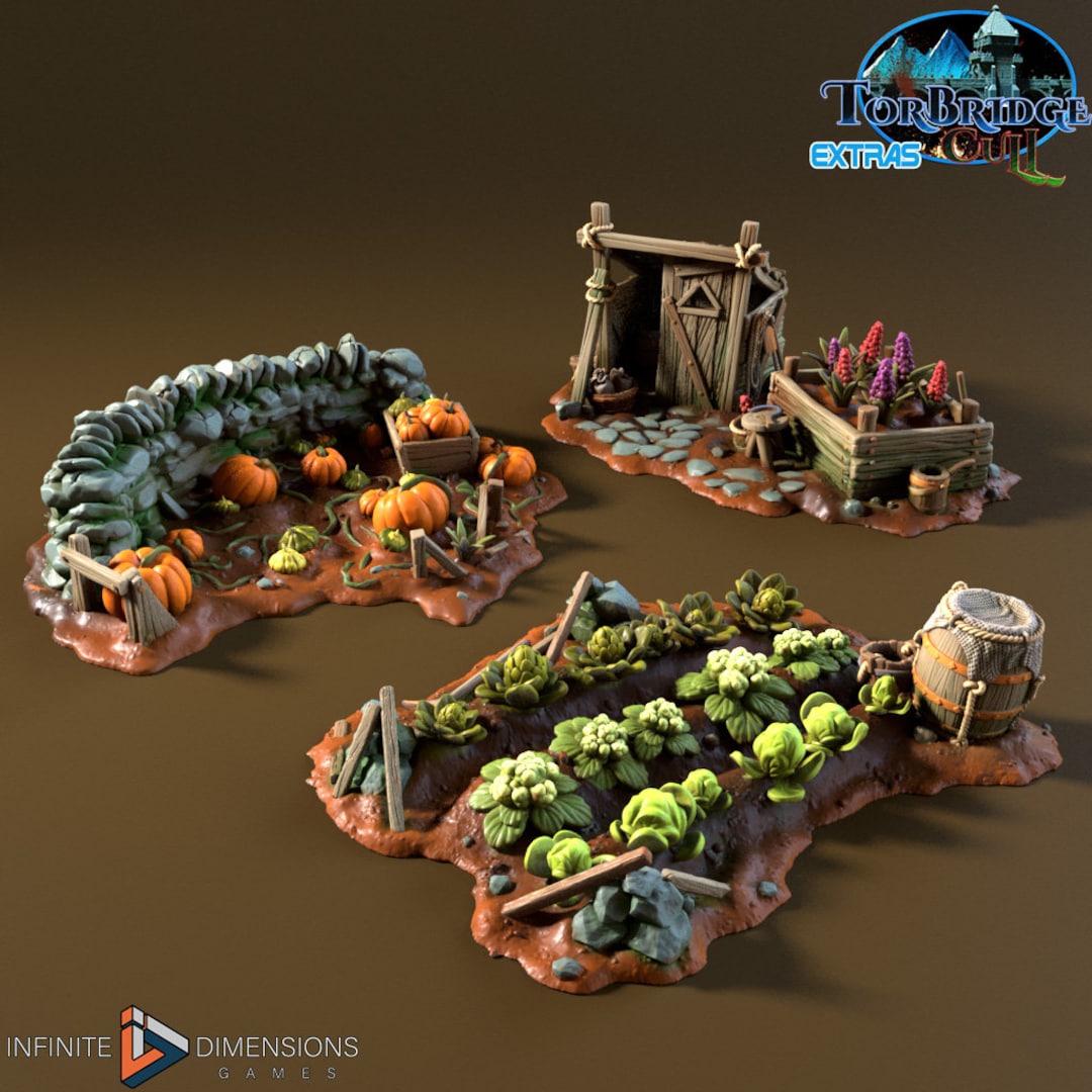 Dnd Vegetable Garden Set for Town Farmer Village 28mm Miniature Terrain ...