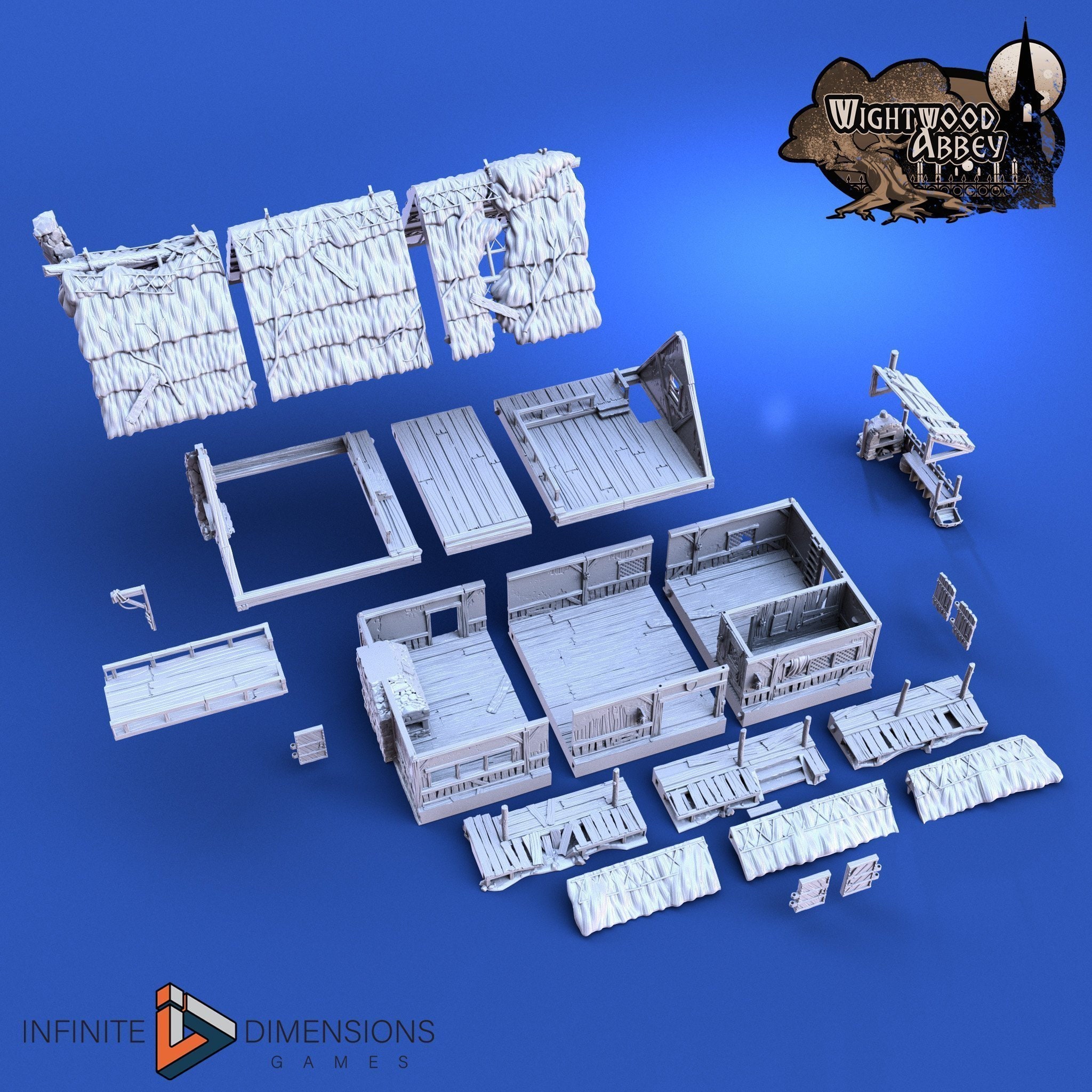 Dnd Medieval Thatched Longhouse Lodge Tabletop Scatter Terrain ...