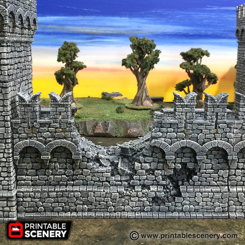 Dnd Ruined Port Winterdale Bastion and Ramparts Castle Tabletop Scatter ...