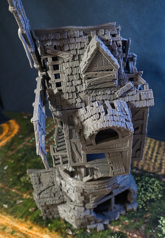 Dnd Haunted Windmill War Ruins City of Tarok Tabletop Scatter Terrain ...