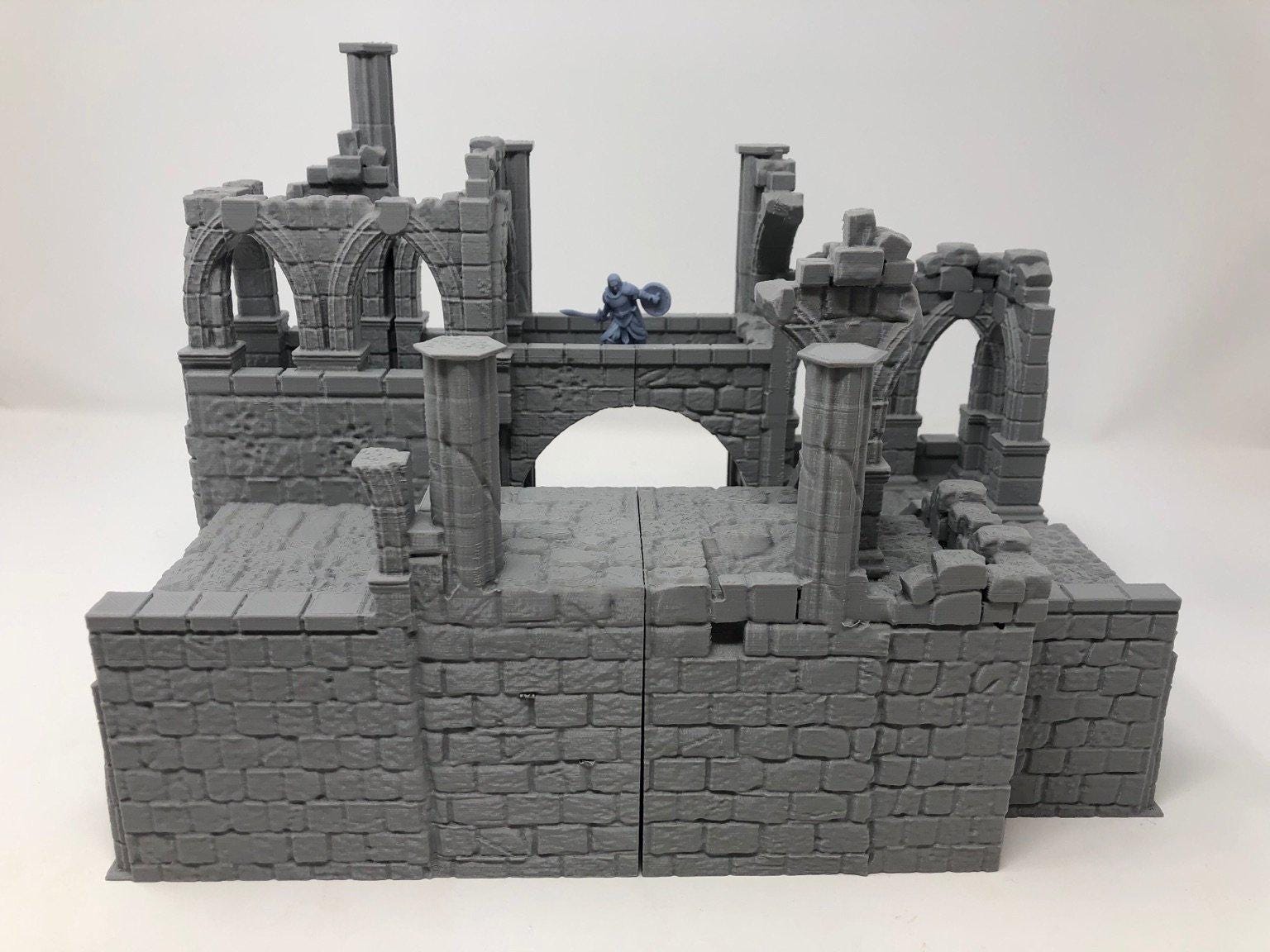 Dnd Bridge Garrison Medieval Town War Ruins Tabletop Scatter Terrain ...
