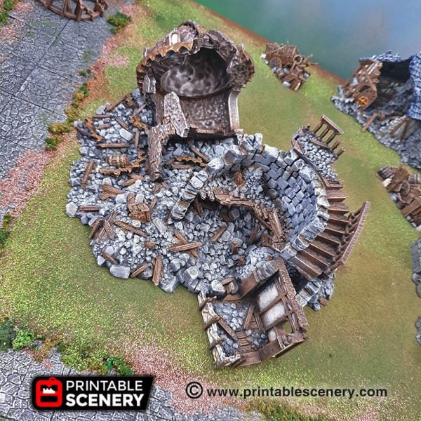 Dnd Ruined Observatory Tower Fantasy Ruins Tabletop Scatter Terrain RPG ...