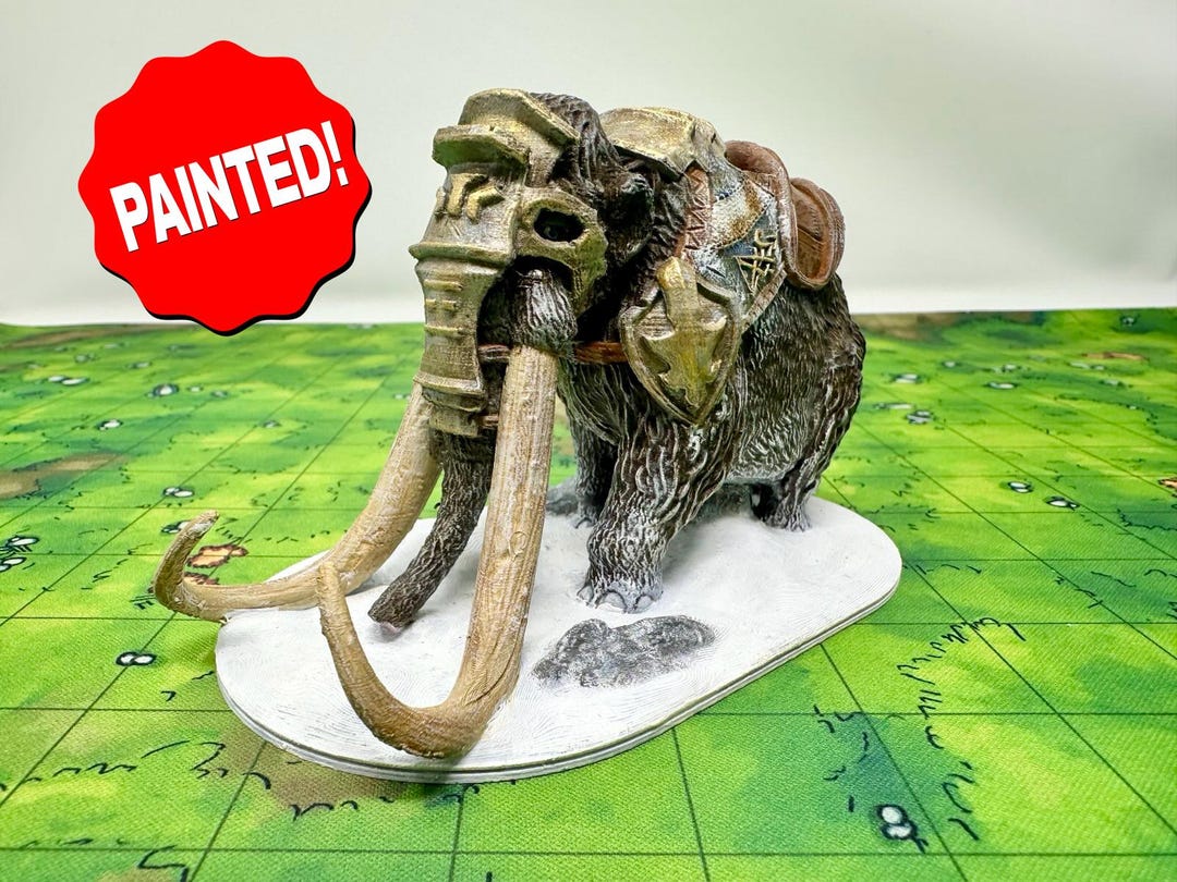 PAINTED Dnd Woolly Mammoth Ice Age Prehistoric Creature Animals ...