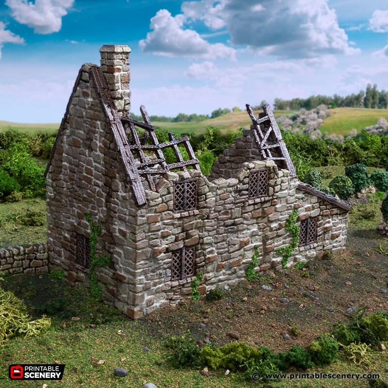 Dnd Ruined Crow Cottage Medieval House King and Country Village ...