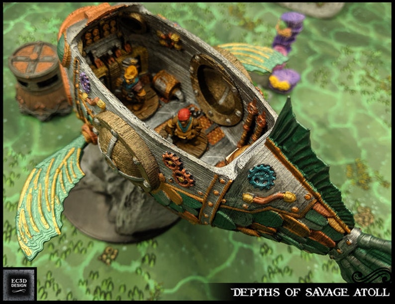 Dnd Gnomish Sub Submarine Steampunk Atlantis Ocean Tabletop Scatter ...