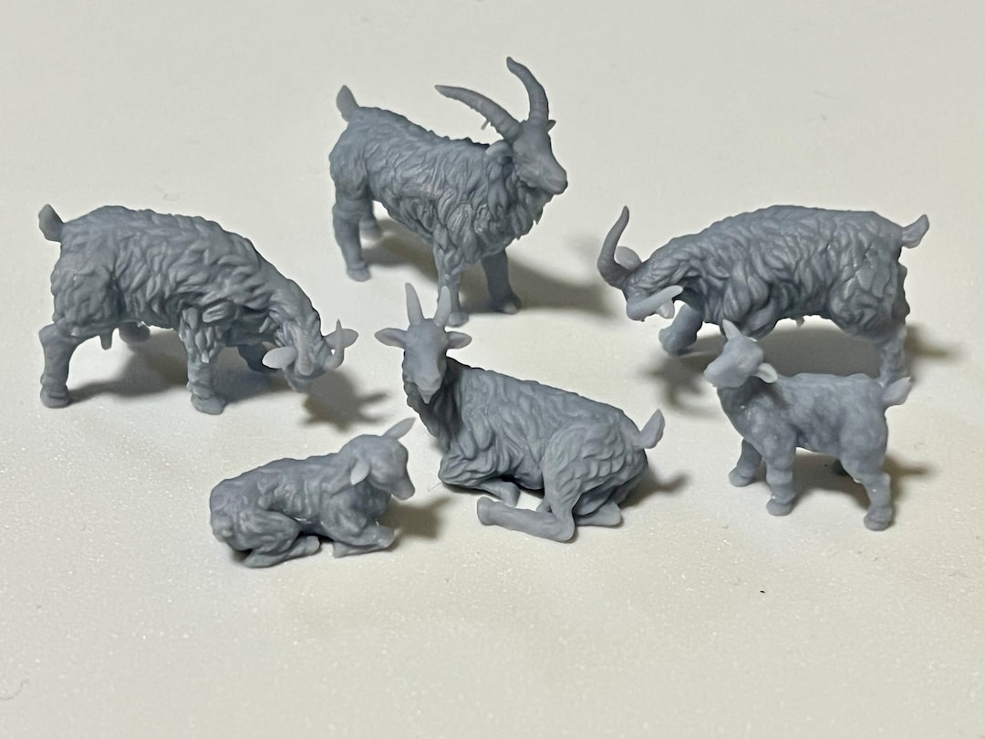 Dnd Set of 6 Goats Farm Animals Goats Livestock 28mm RESIN Village ...