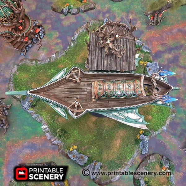 Dnd Elven Sky Reaver Elf Ship Aircraft Boat Airship Tabletop Scatter ...