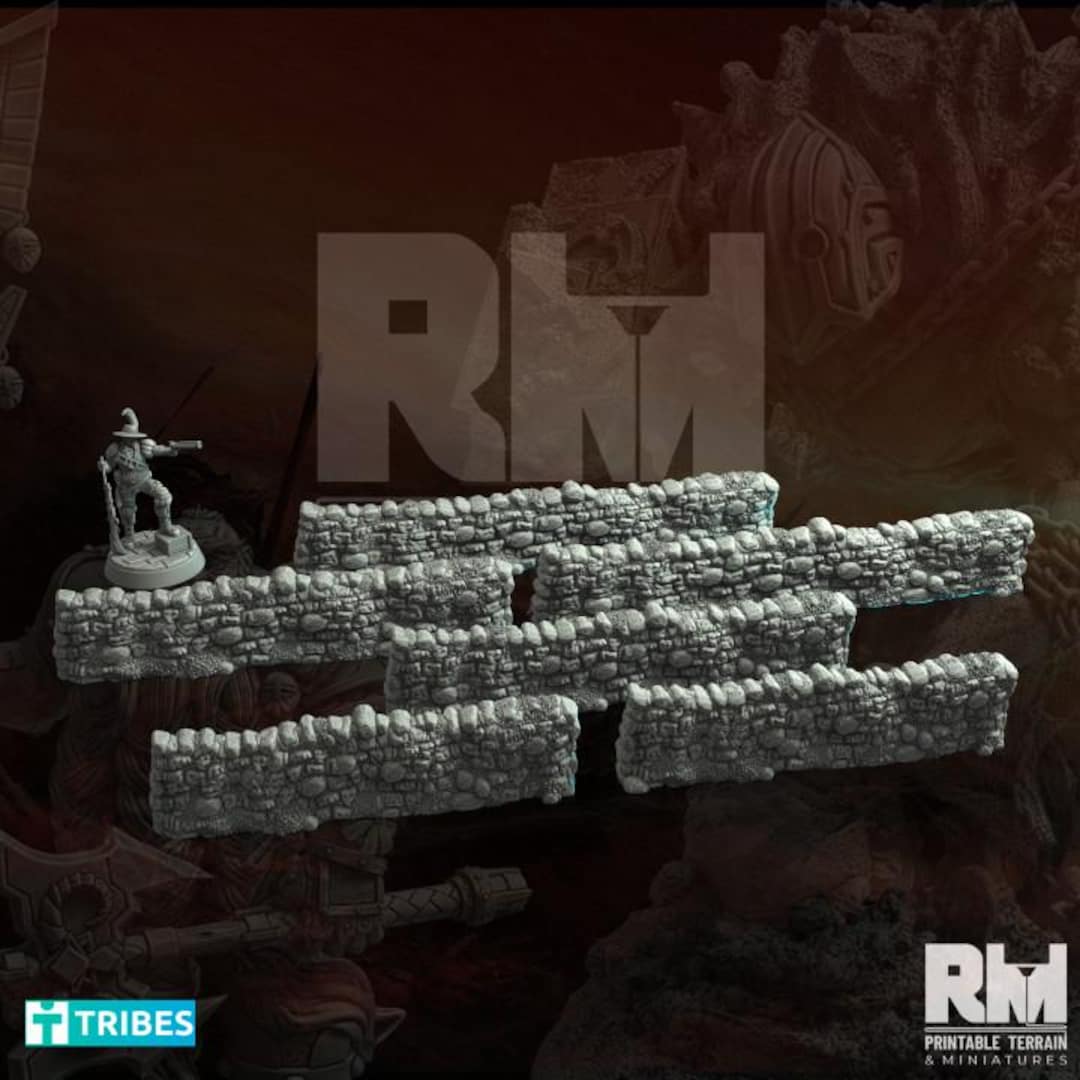 Dnd Fieldstone Rock Cobblestone Walls Tabletop Scatter Terrain World ...