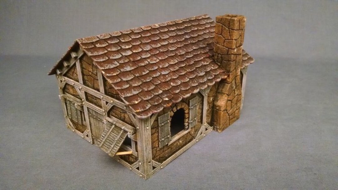 Dnd Guild Hall Stone Building for Village Tabletop Terrain Miniature ...