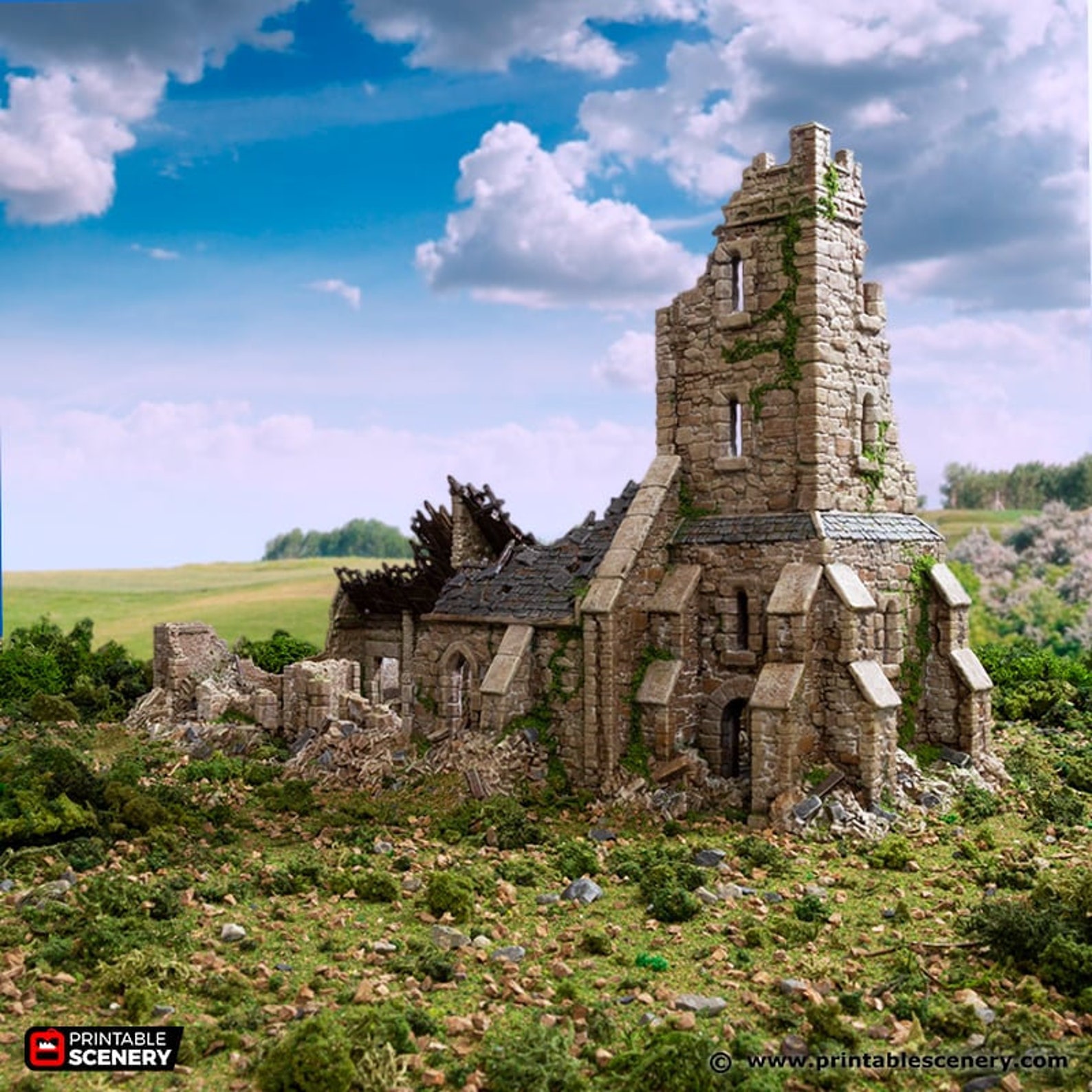Dnd Ruined Norman Stone Church Medieval Chapel From King and Country ...