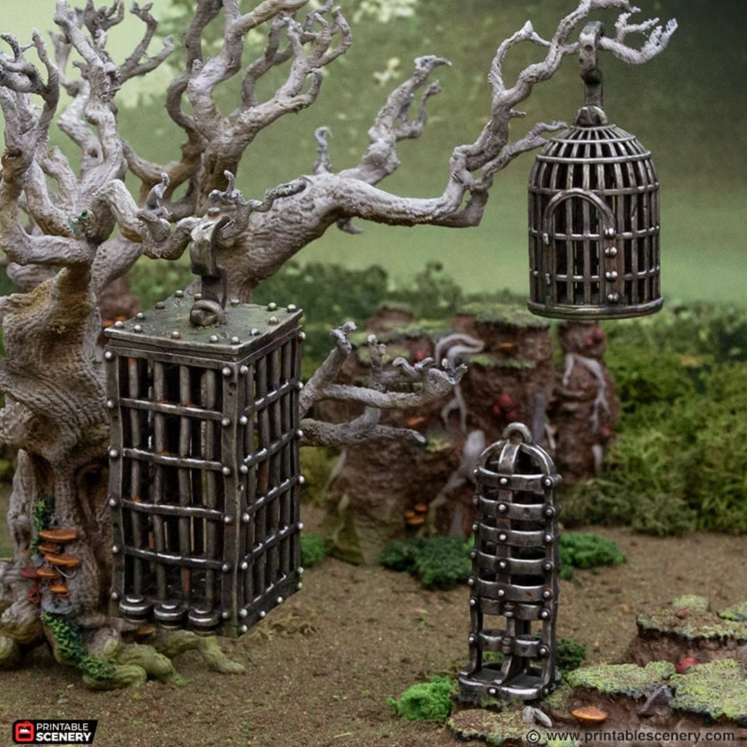 Dnd Hanging Cages Prisoner Pynfold Dungeon Tabletop Scatter Terrain RPG ...
