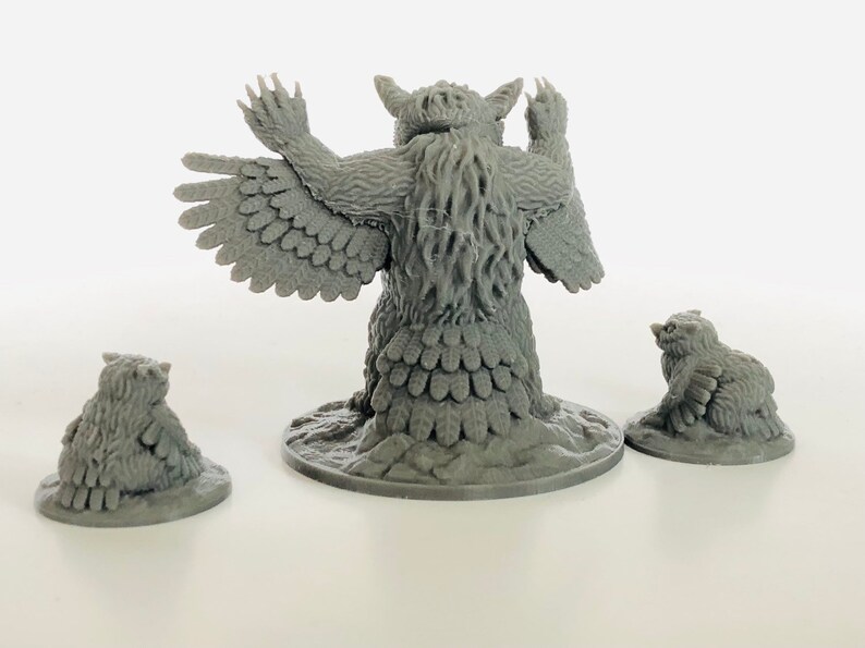 Dnd Owl Bear Set Forest Cave Tabletop Miniature Tabletop Games - Etsy