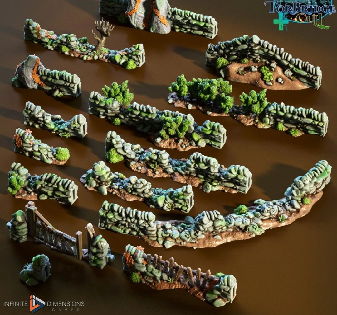 Dnd Modular Farm Walls Fence Medieval Village Tabletop Terrain ...