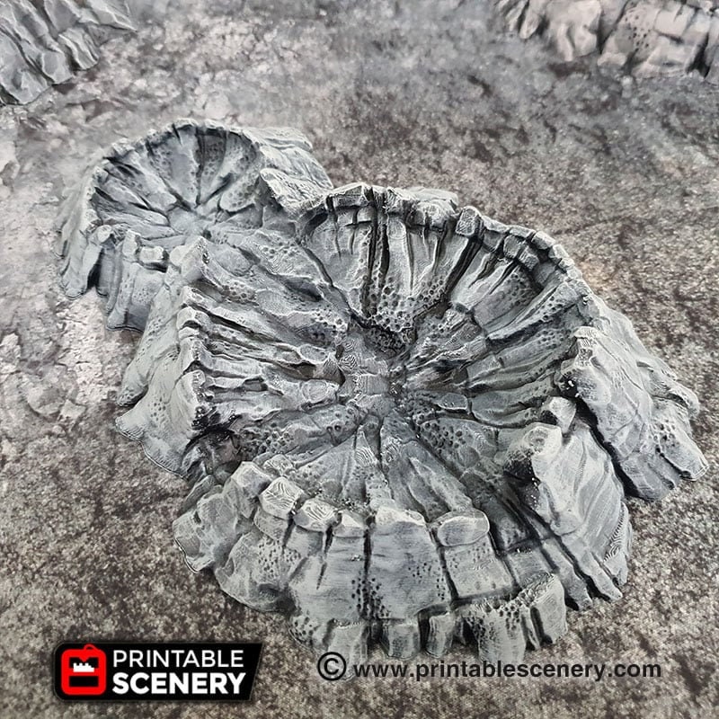 Dnd Lunar Crater Meteor Crash Site Volcano Post-apocalyptic Landscape ...