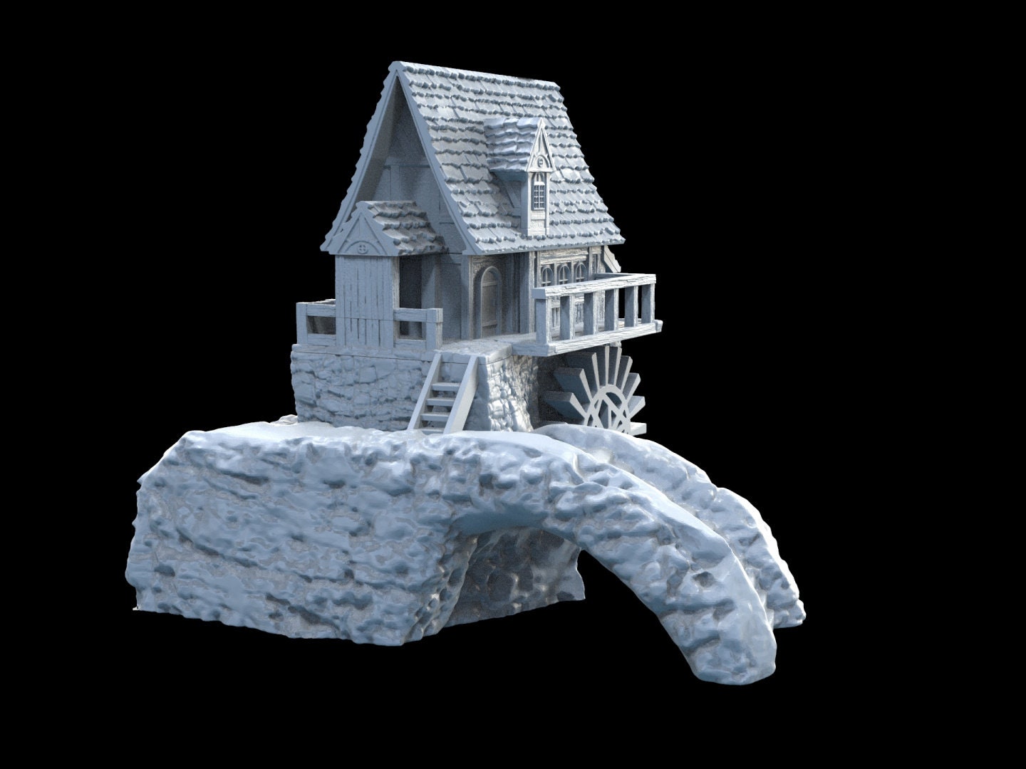 Dnd Water Wheel With Cottage 28mm Scatter Village Tabletop - Etsy