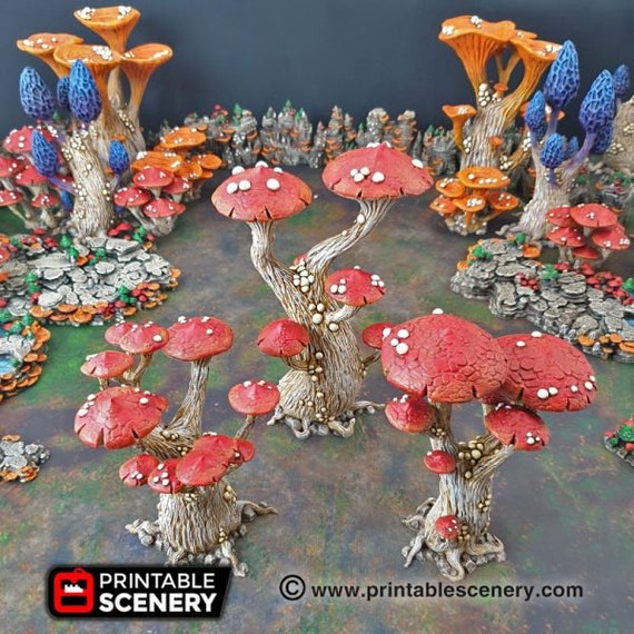 Dnd Mushroom Forest Magic Mushrooms Tabletop Scatter Terrain | Etsy