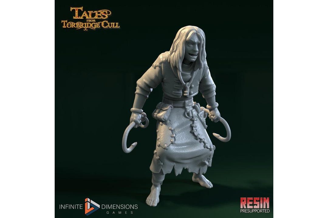 Dnd RESIN Hanimal Vicious Physcopath 28mm Miniature Medieval Townsfolk ...