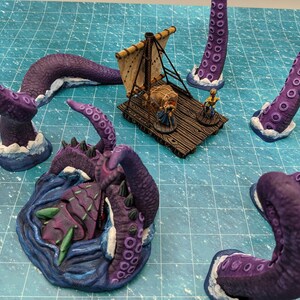 Dnd KRAKEN Tabletop Sea Monster Pirate Ship Ocean Terrain Sea Creatures ...