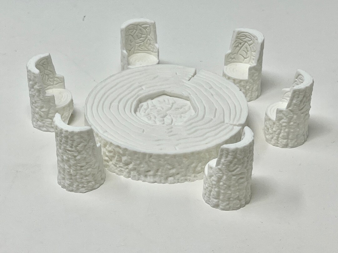 Dnd Log Council Table and Chairs Elven King - 28mm Tabletop Terrain ...