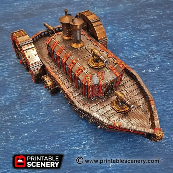 Dnd Steam Ironclad Dwarf Ship Sea Vessel Watercraft Steampunk Boat ...