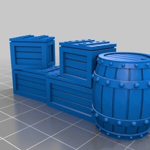 Dnd Stockroom Barricade SET 28mm Tabletop Scatter Warehouse Pirate ...