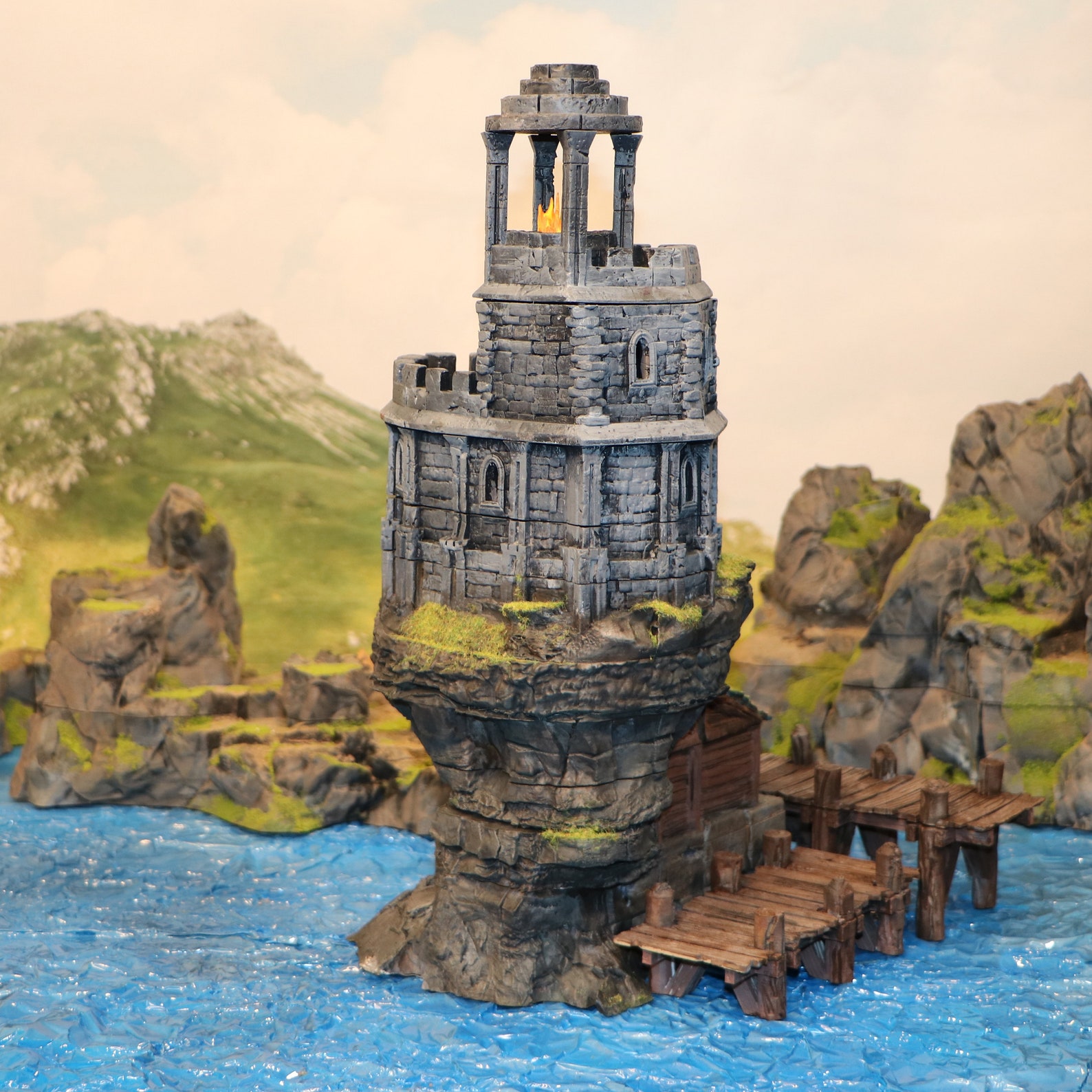 Dnd Lighthouse Watchtower Seaport Beach Cove Tabletop Scatter Terrain ...