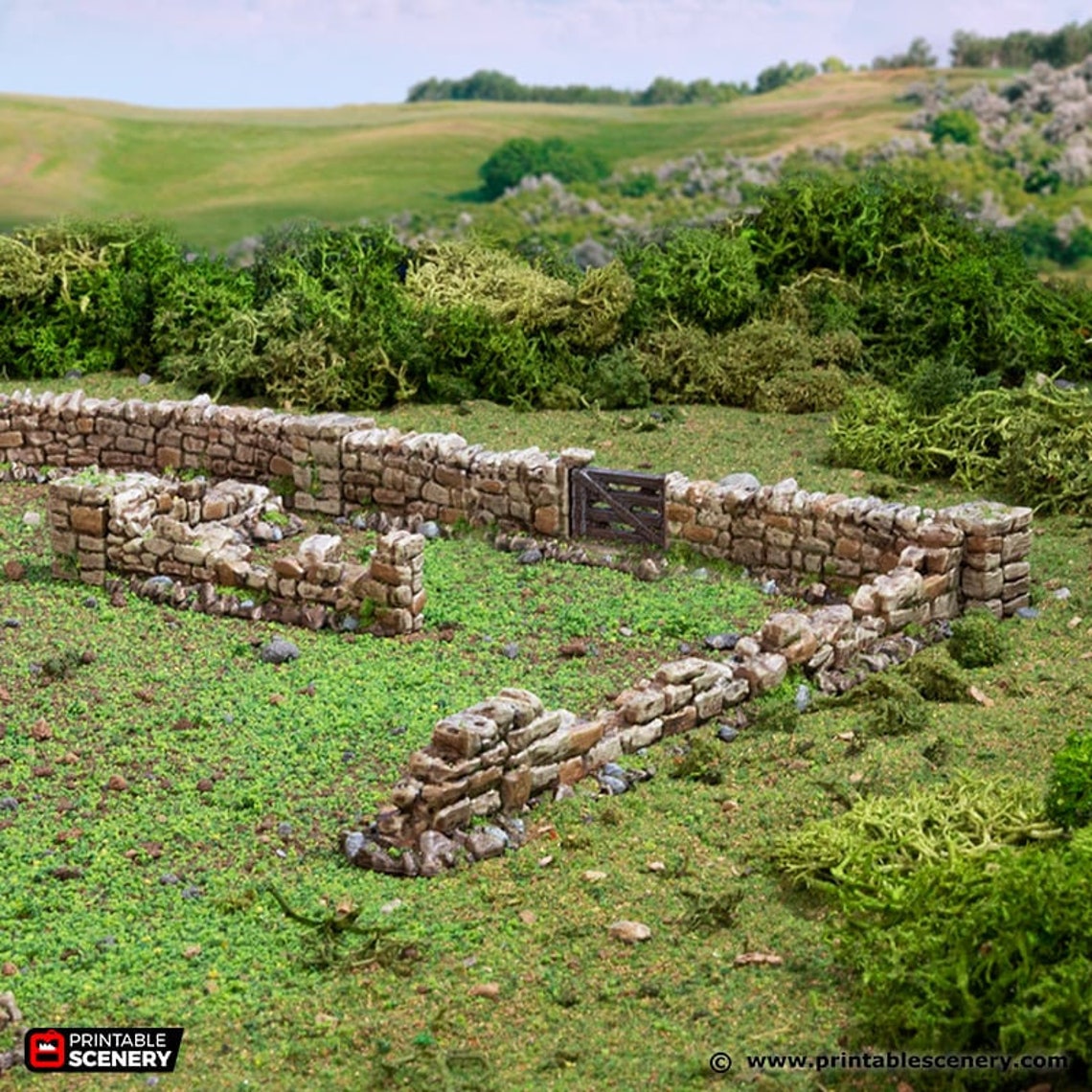 Dnd Country Low Walls Set of 13 Pieces Stone Fencing Fence Medieval ...