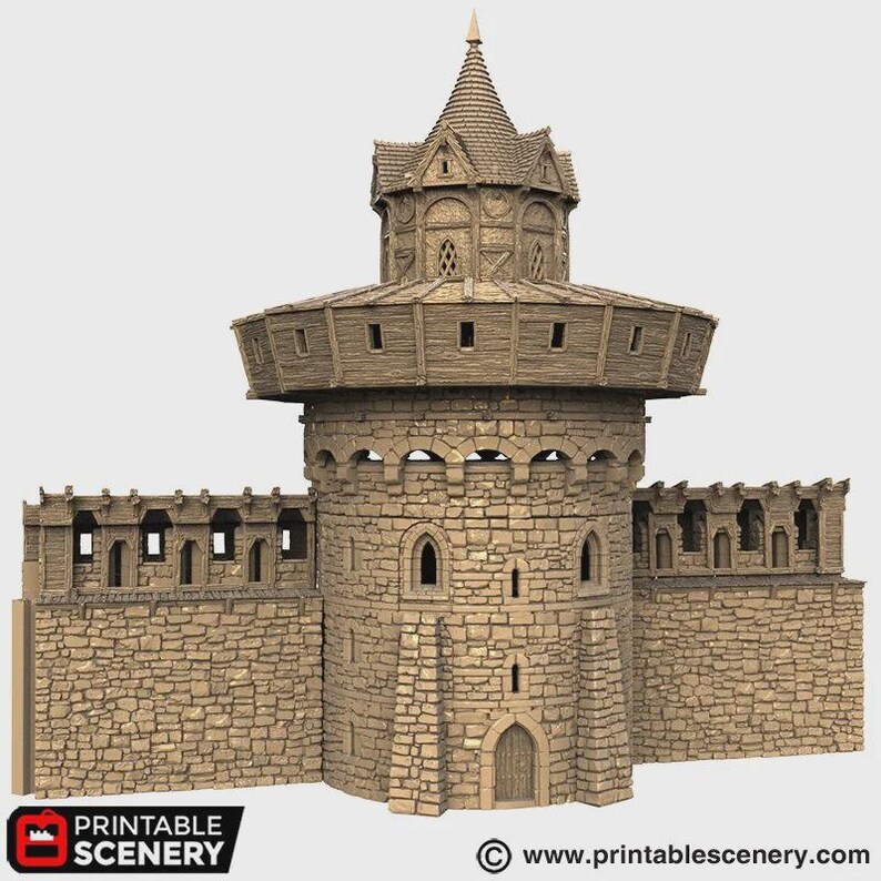 Dnd Round Keep Throne and Ash HEX Castle Walls Fortress Fort Tabletop ...