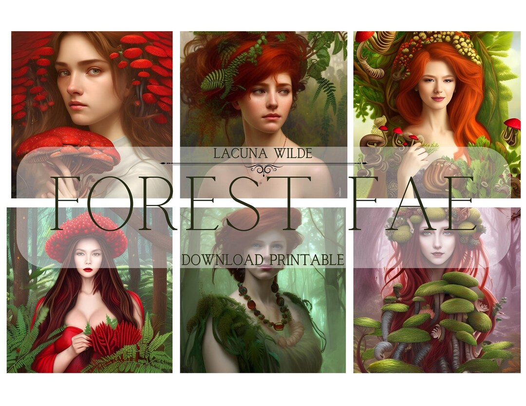 Forest Fairies Fae Ferns Moss Mushrooms Fungi Digital Papers - Etsy