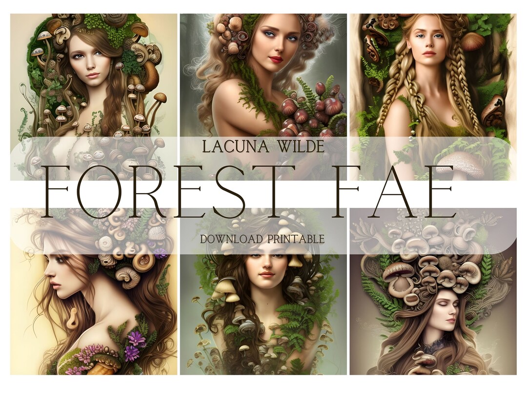 Mushroom Fungi Fairies Fae Forest Ferns Digital Papers - Etsy