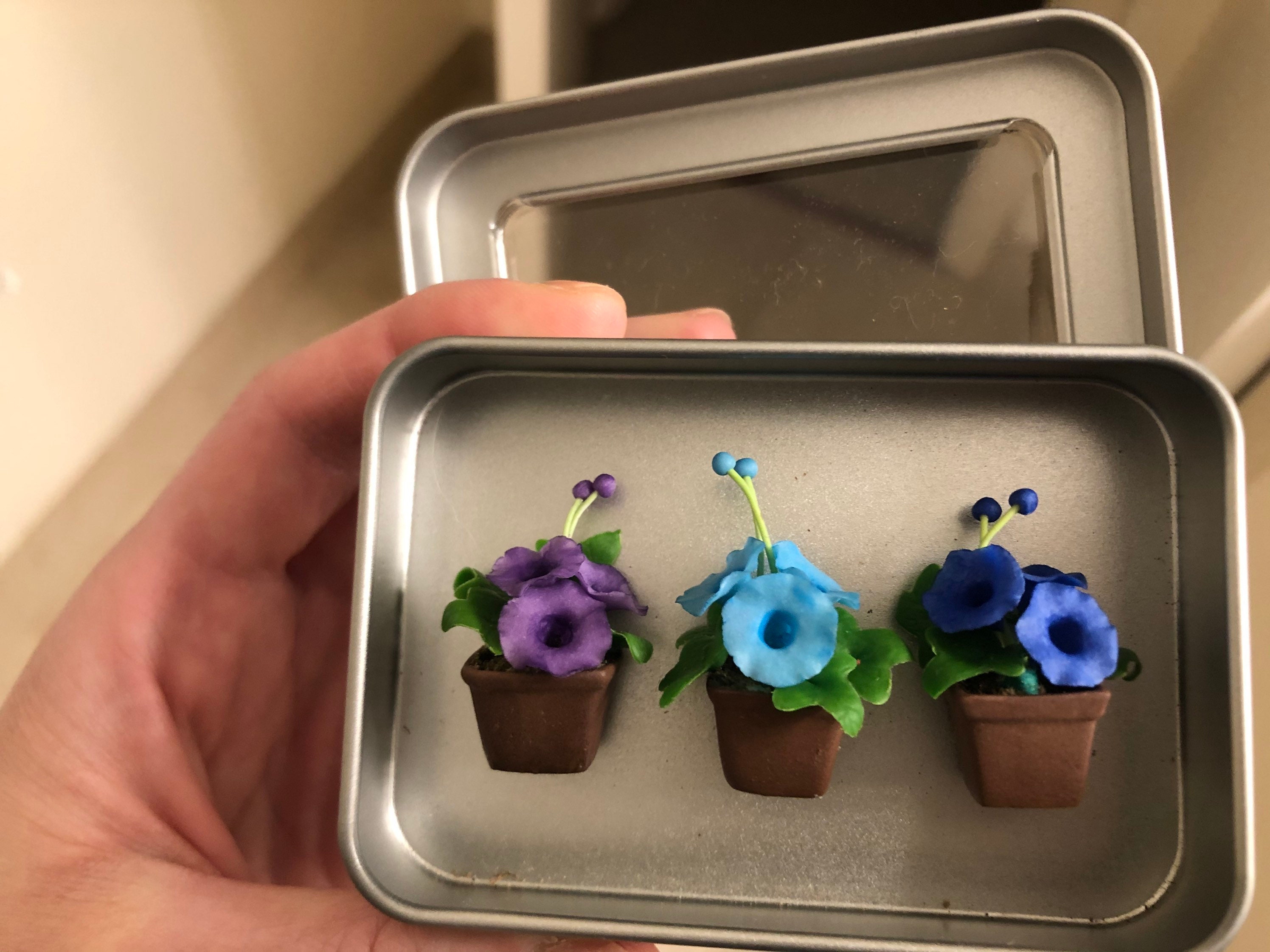Flower Magnets, Miniature Morning Glory, Refrigerator Magnets, Mini 1: ...