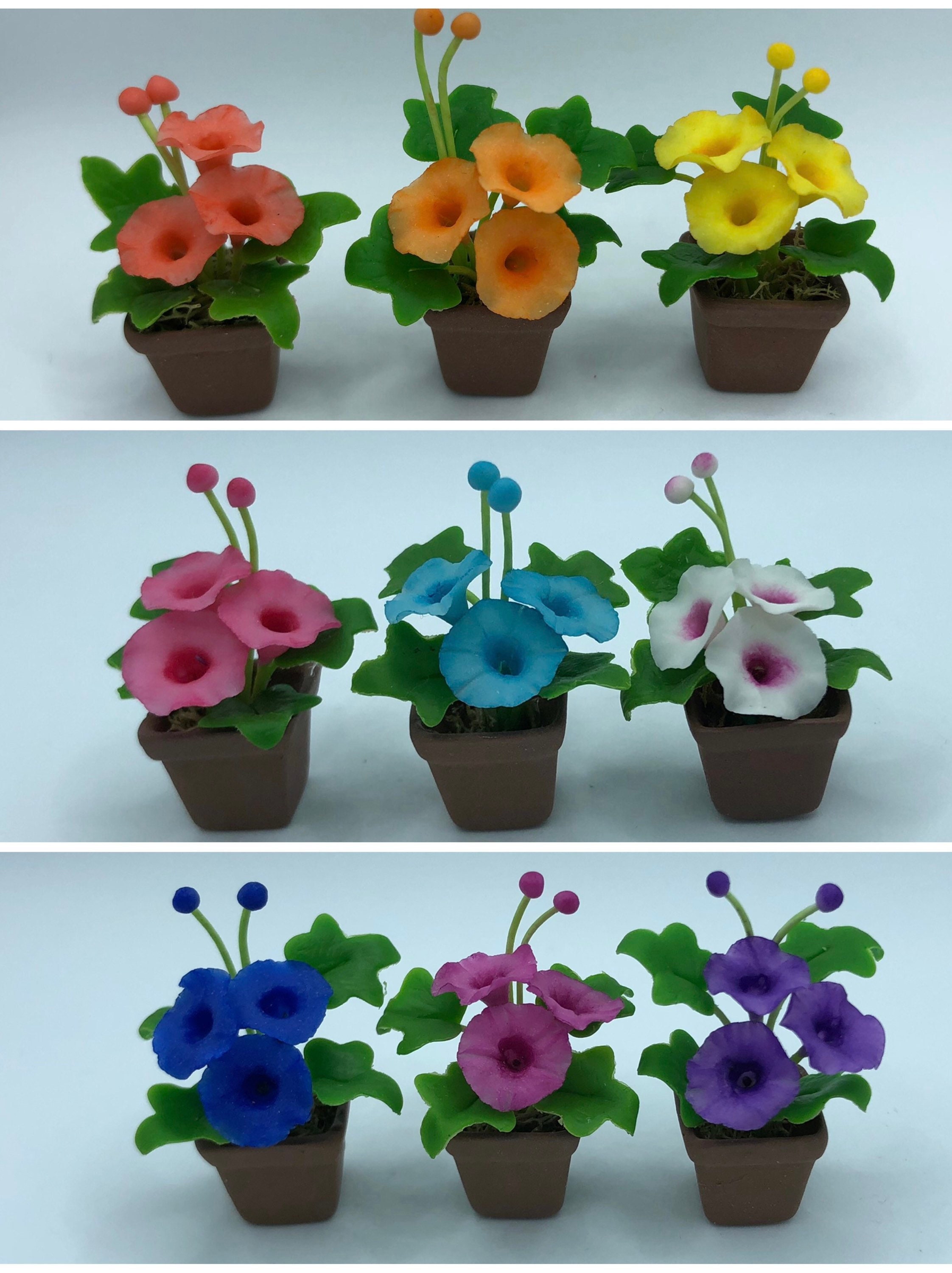 Flower Magnets, Miniature Morning Glory Refrigerator or Bulletin Board ...