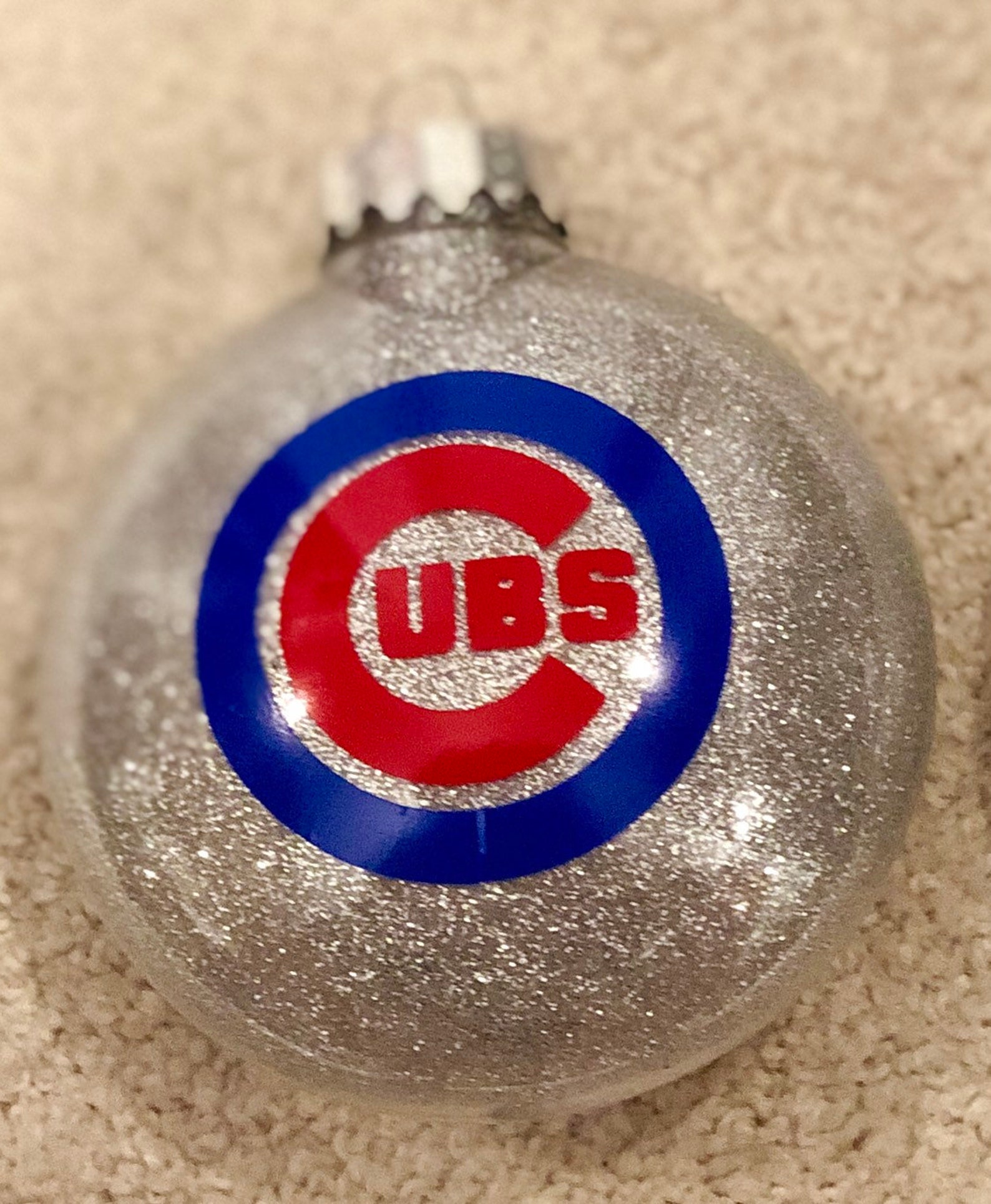 Chicago Cubs Christmas Ornament, Cubs Christmas Ornament, Glitter ...