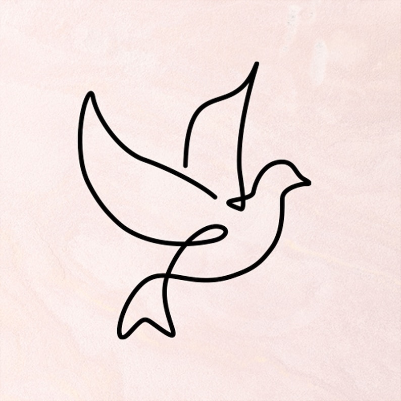 Minimalist Peace Dove Single Line Art Decal. Decal Only. for - Etsy