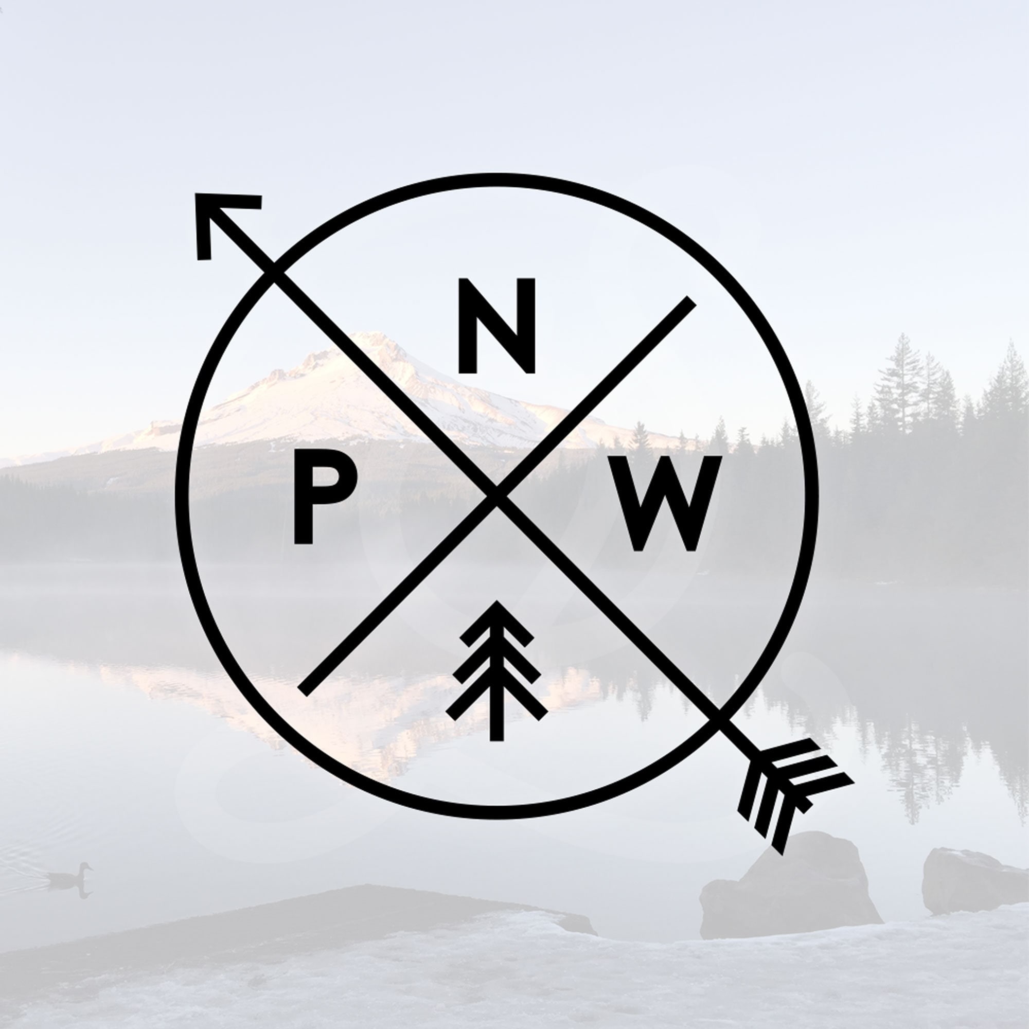 PNW Decal Pacific Northwest Decal Arrow OUTLINE. Decal Only. - Etsy