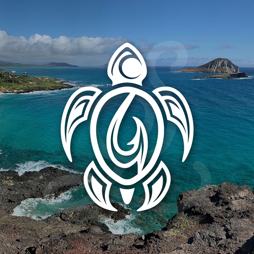 Fish Hook Honu Sea Turtle Decal. Vinyl Decal Only. Personalize Water ...