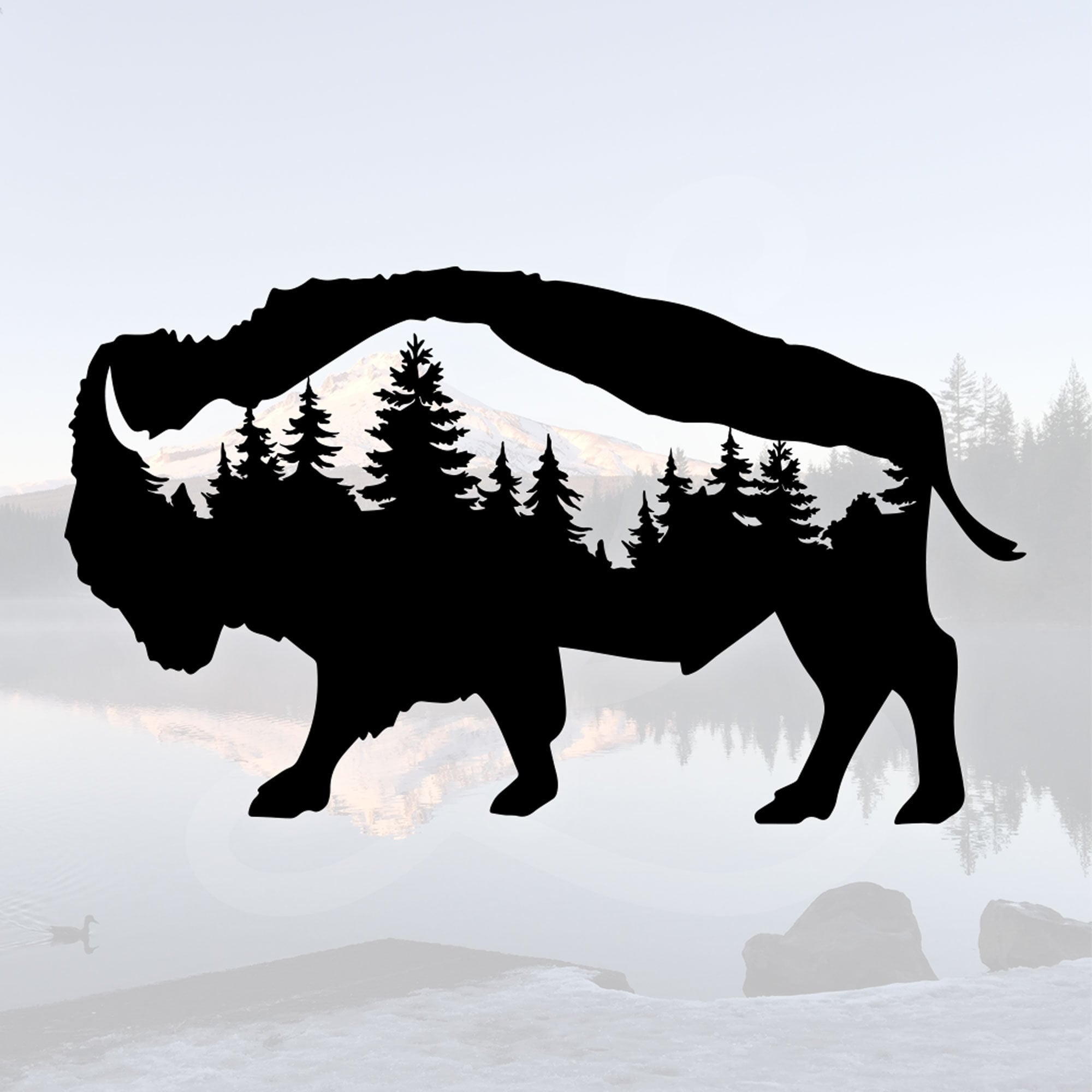 Adventure Bison Decal Buffalo Mountain Decal. Decal Only. for - Etsy